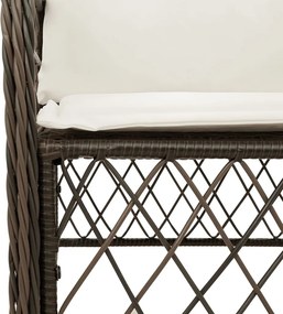 3dílný bistro set s poduškami hnědý polyratan 3212110