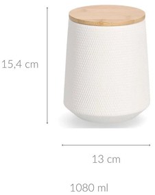 Keramická nádoba s bambusovým  víkem, 1080 ml