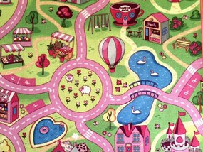 Dětský koberec Sladké město Varianta: Kulatý průměr 400 cm