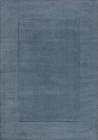 Tmavě modrý ručně tkaný vlněný koberec 200x290 cm Textured Wool Border – Flair Rugs