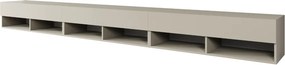 Dlouhá TV skříňka 300 cm kašmír Lowboard A (LOWA300K + LED)