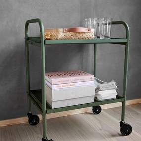 Ocelový servírovací stolek na kolečkách 37,5x52 cm Maki – OYOY Living Design