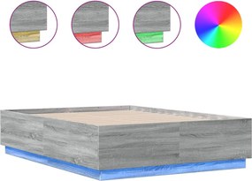 Rám postele s LED osvětlením šedý sonoma 120 x 190 cm kompozit 3209658