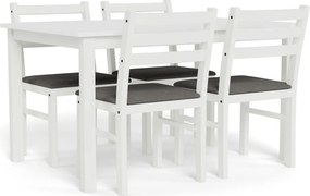 ACTONA Jídelní set stolu a čtyř židlí ALICANTE bílý 110x70 cm