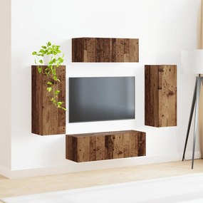 Sestava TV skříněk 4 ks Staré dřevo Kompozitní dřevo 3409166