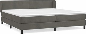 Box spring postel s matrací tmavě šedá 200x200 cm samet 3127392