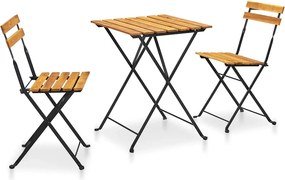 3dílný skládací bistro set masivní akáciové dřevo 313157