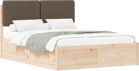 Rám postele s čalouněným čelem s čelo Taupe 140 x 200 cm 3398162
