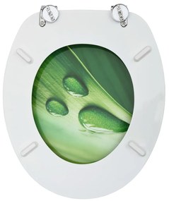 vidaXL WC sedátka s víky 2 ks MDF motiv zelené vodní kapky