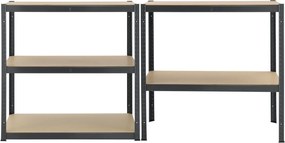 Juskys Sada kovových regálů Basic 180 × 90 × 40 cm Barva: stříbrná, Velikost sady: 2 ks