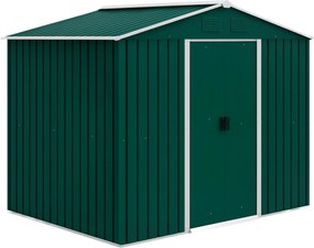 Zahradní kůlna Outsunny 3,6 m² 236x174x190 cm se 2 posuvnými dveřmi, šikmou střechou a 4 okny na terasu | Aosom