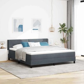 Postel s boxspringem s čelo Tmavě šedá 200 x 180 cm samet 3341481