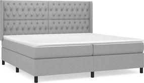 Box spring postel s matrací světle šedá 200 x 200 cm textil 3131697