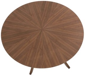 Ořechový kulatý jídelní stůl Somcasa Carmel 120 cm