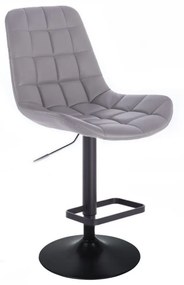 LuxuryForm DESIGN Barová židle PARIS na černé kulaté podstavě - šedá