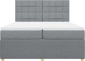 Box spring postel s matrací světle šedá 200 x 200 cm textil 3292163