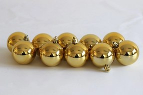 Zlaté plastové vánoční koule 5cm 10ks