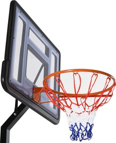HOMCOM Mobilní basketbalový stojan Basketbalový koš výškově nastavitelný z oceli a plastu černý 90 x 165 x 302-352 cm pro zahradu a sportoviště