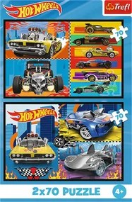 TREFL Puzzle Hot Wheels: Autíčka / 2x70 dílků / 27,5 x 18 cm / od 4 le