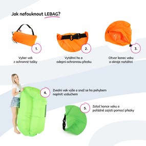 Kondela Nafukovací sedací vak/lazy bag, růžová, LEBAG