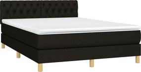 Box spring postel s matrací černá 140x200 cm textil 3140859