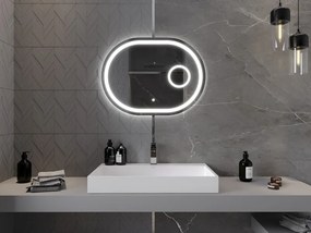 Mexen Umba osvětlené koupelnové zrcadlo s kosmetickým zrcátkem 80 x 60 cm, LED 6000K, proti zamlžení