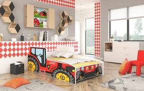 ADRK Furniture Postel s matracem TRACTOR RED 160x80