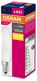 LED žárovka E14 OSRAM CL B FR 5,7W (40W) teplá bílá (2700K), svíčka