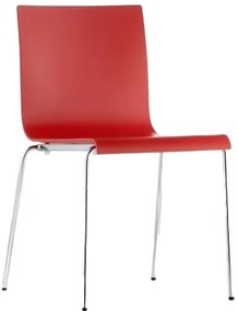 PEDRALI - Židle KUADRA XL 2403 DS s chromovou podnoží - červená