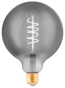 LED globe E27 G125 4W filament černá-transparentní