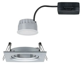 Paulmann 93491 LED Coin Nova rectangular, hranatá bodovka z kartáčovaného hliníku, 1x6,5W LED 2700K tříkrokové stmívání, 8,4x8,4cm