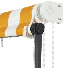Zatahovací markýza s LED světlem 100x150 cm Dekorhome Bílá / žlutá