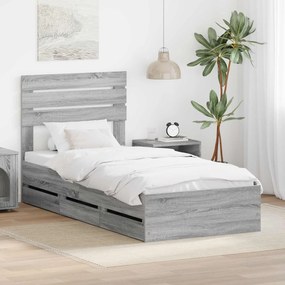 Rám postele s čelo Šedá Sonoma 75 x 190 cm Inženýrské dřevo 3411543