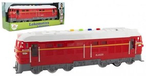 Teddies Lokomotiva/Vlak červená plast 35 cm na baterie se zvukem se světlem