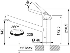 Dřezová baterie Franke FC 3148 Orbit Chrom