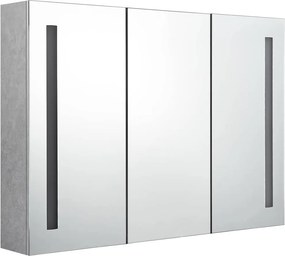 LED koupelnová skříňka se zrcadlem betonově šedá 89x14x62 cm 326525