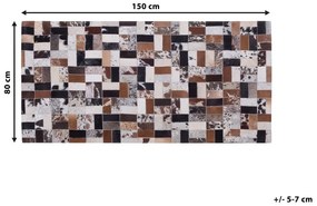 Hnědo-béžový kožený koberec 80x150 cm CESME Beliani