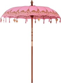 Balijský deštník se základnou Růžová 185 x 185 x 260 cm 3356904
