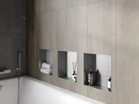 Mexen X-Wall-NR nástěnná polička bez lemu 30 x 30 cm, inox - 1911303010