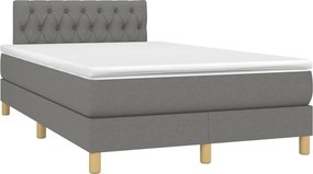 Box spring postel s matrací tmavě šedá 120x200 cm textil 3140842
