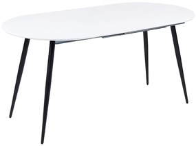 Rozkládací jídelní stůl 120/160 x 80 cm bílý/černý STAVERTON Beliani