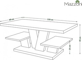 Casarredo - Komfort nábytek Konferenční stolek VIVA 110x60 cm dub sonoma/bílá