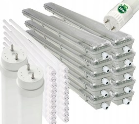 10× Hermetické svítidlo 120 cm - lampa + trubice LED 20× do garáže