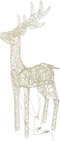 Bílá kovová svítící LED dekorace sob Reindeer LED – 79*22*120 cm