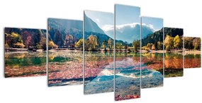 Obraz - Jezero Jasna, Gozd Martuljek, Julské Alpy, Slovinsko (210x100 cm)