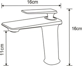 Mexen Purus umyvadlová baterie, bílá/zlatá - 745800-25