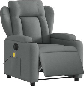 Elektrické masážní polohovací křeslo tmavě šedé textil 3204471