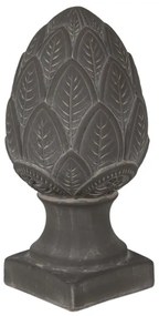 Šedá dekorace šiška na podstavci Pine M – 13x26 cm
