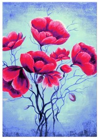 Gario Ručně malovaný obraz Jemný červený mák Rozměry: 100 x 70 cm