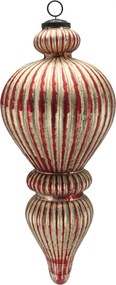 Vánoční veliká červená champagne skleněná ozdoba Ornament – Ø 17*42 cm